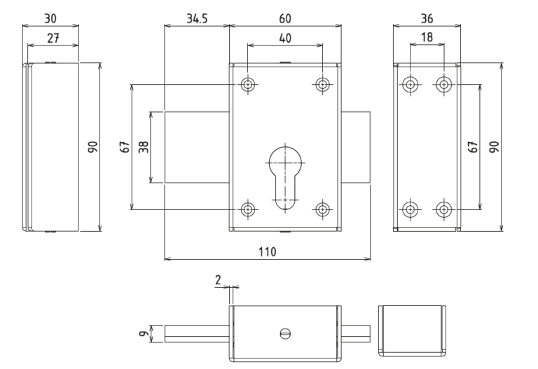 Verrou INOX à cylindre européen - Devismes